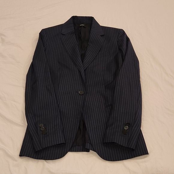 Theory | Jackets & Coats | Navybluestriped Theory Jacket Size 0 Super ...